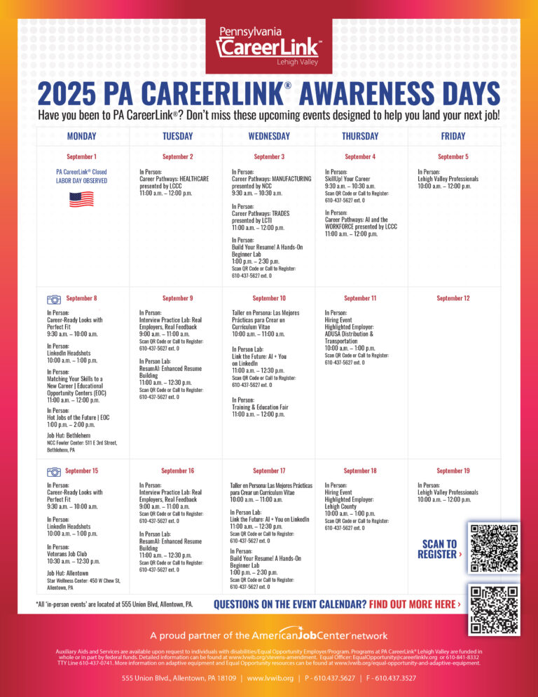 PA CareerLink® Awareness Days Events - PA CareerLink® Lehigh Valley